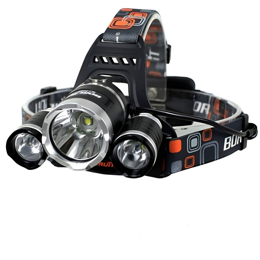 Lanterna de cap 3 x Led Cree XML, T6, frontala, cu lupa + 2x acumulato ...